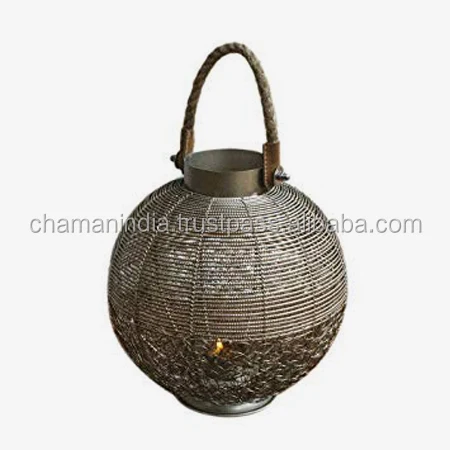 Wire Mesh Candle Lantern Rope Handle - Buy Wire Mesh Candle Lantern ...