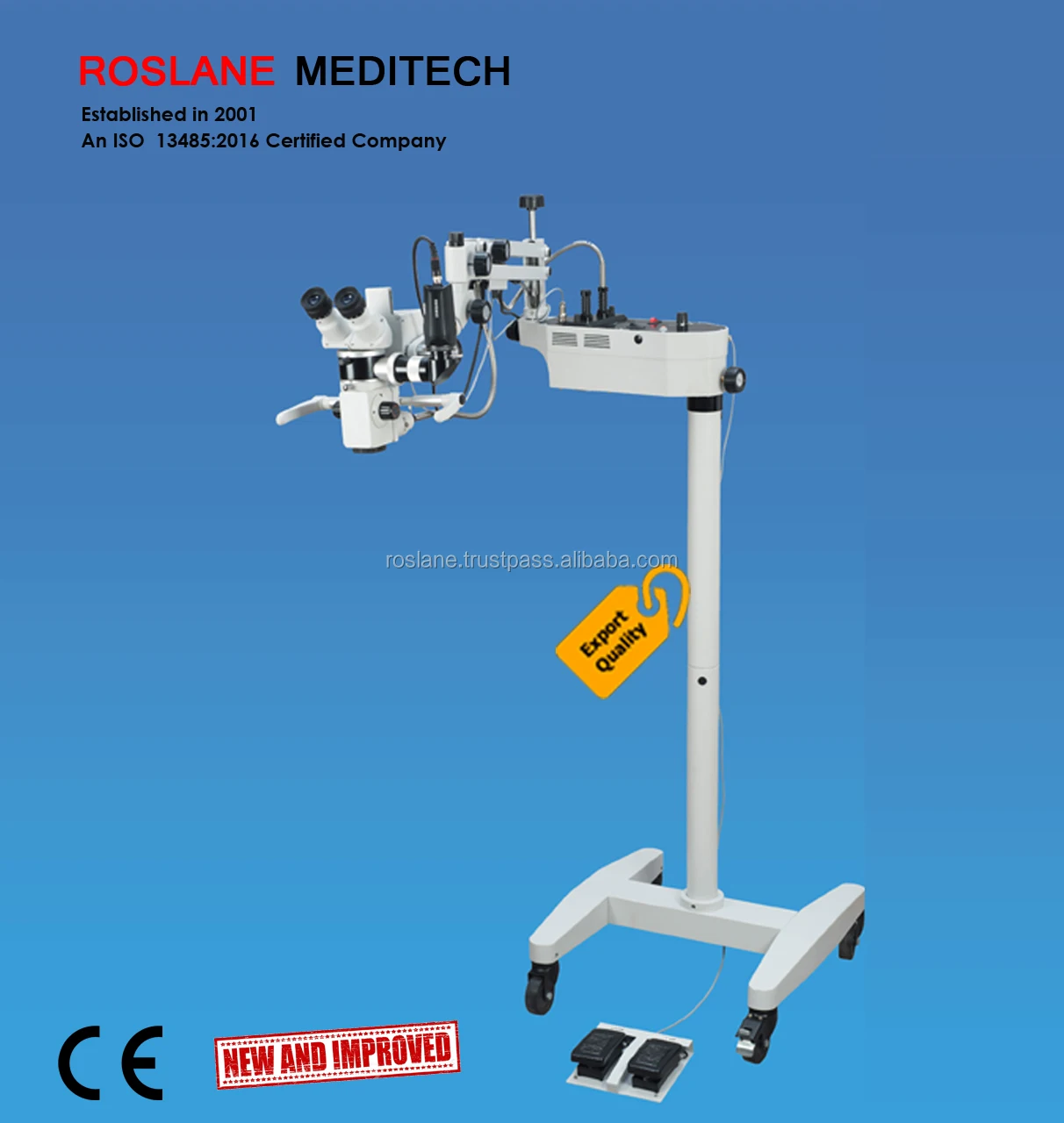 Portable Operating Ophthalmic Microscope 45 Degree Inclined Floor Stand ...