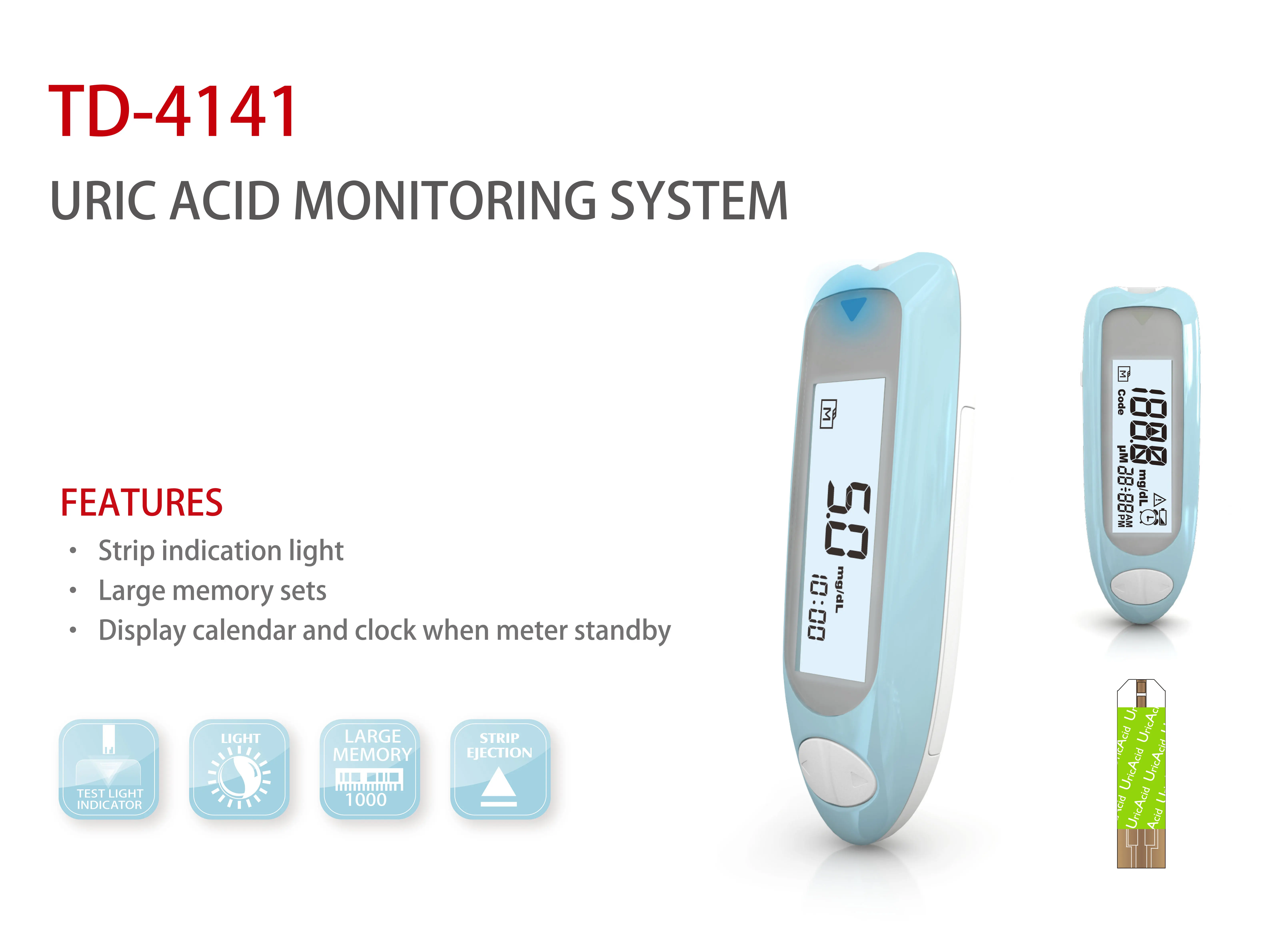 Ce Iso Fast Uric Acid Meter Lcd Back Light Indication Meter Equipment ...