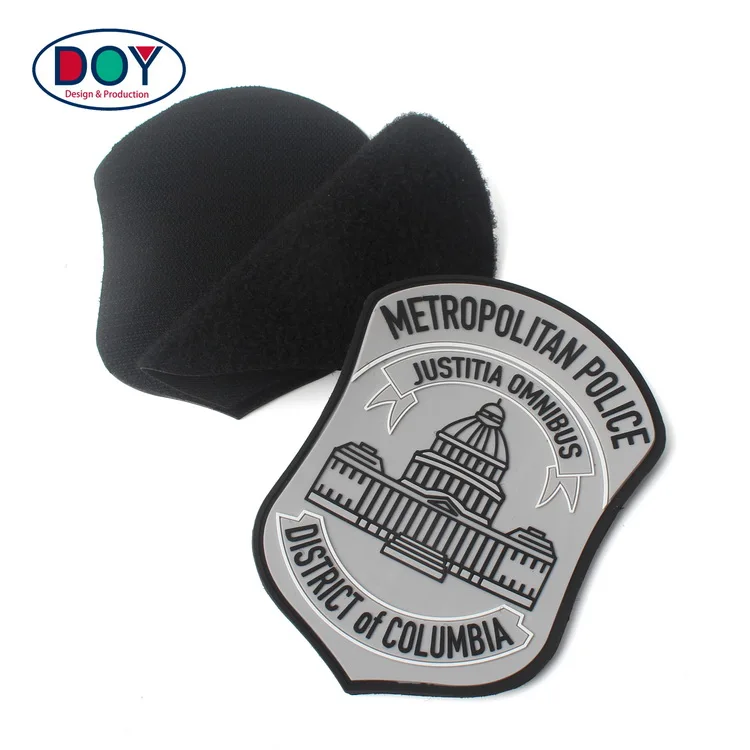 Hook And Loop Custom Embossed Name Logo Silicone Patches Rubber Pvc ...