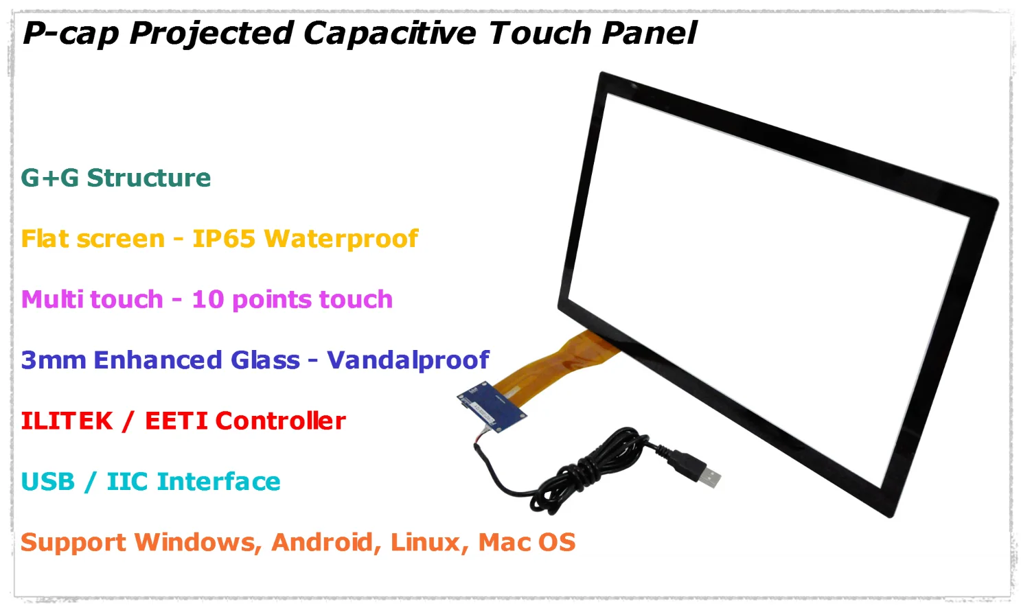 Usb Interface 32 Inch Capacitive Multi Touch Screen Kit - Buy Multi ...