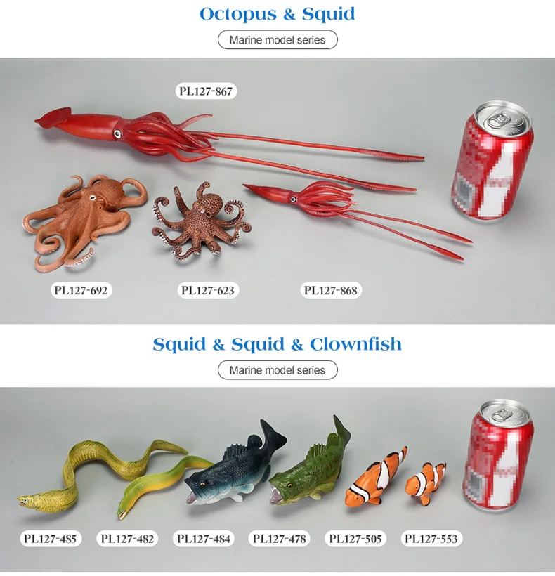 Solid PVC Simulation Sea Life Model Animal Toys for Kids