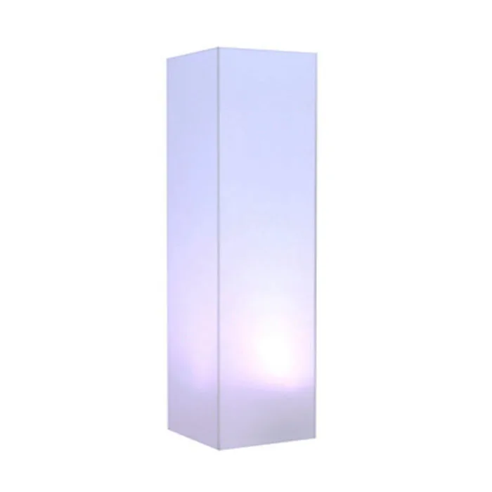 Tall Lighted Display Cube - White Acrylic LED Pedestal Sign