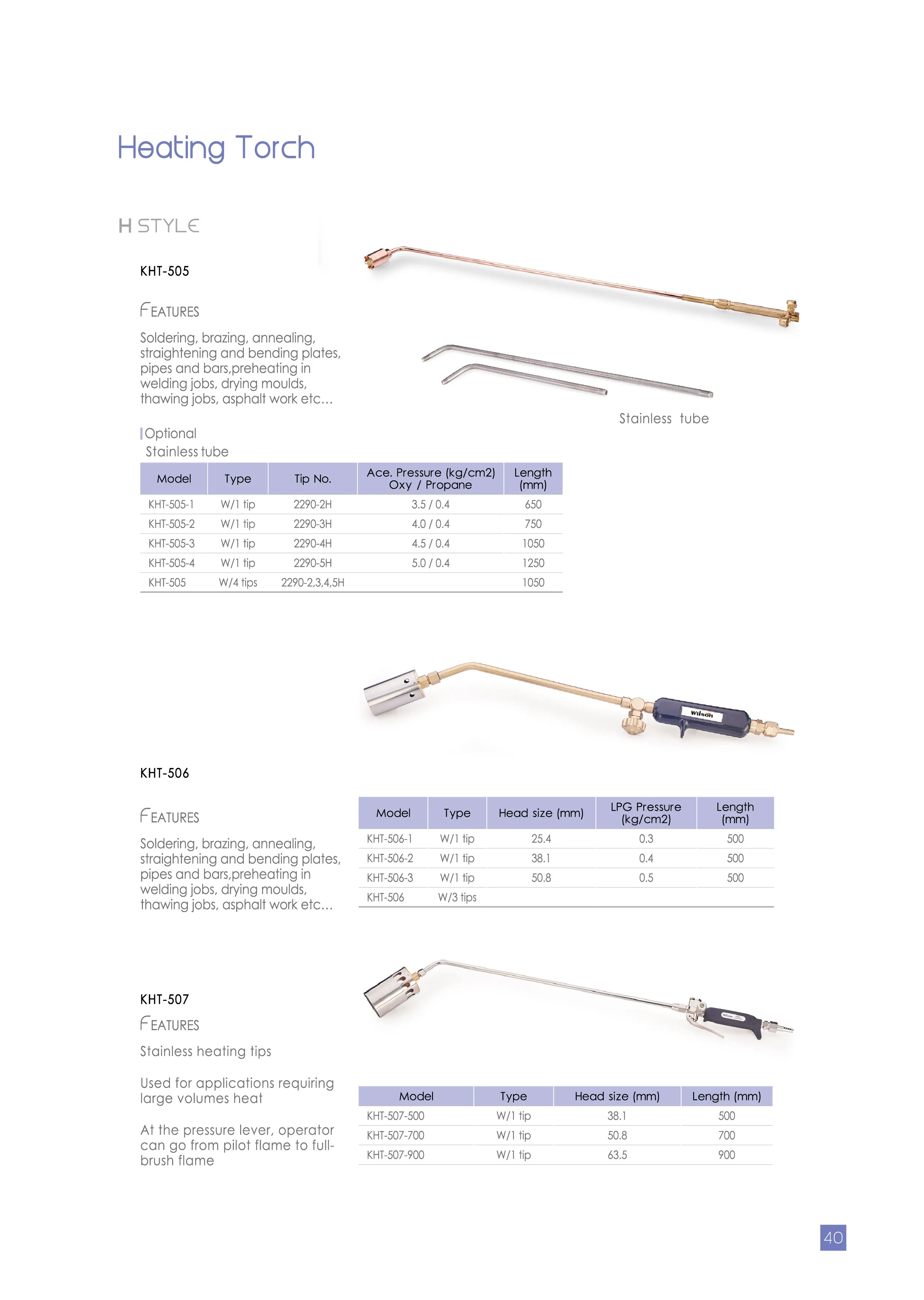 Wilson KHT-506 Heating Cutting Welding Pressure Torch Gas Propane