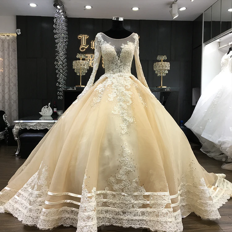 China Guangzhou Custom Made Alibaba Lace Dress Wedding Long Sleeve ...
