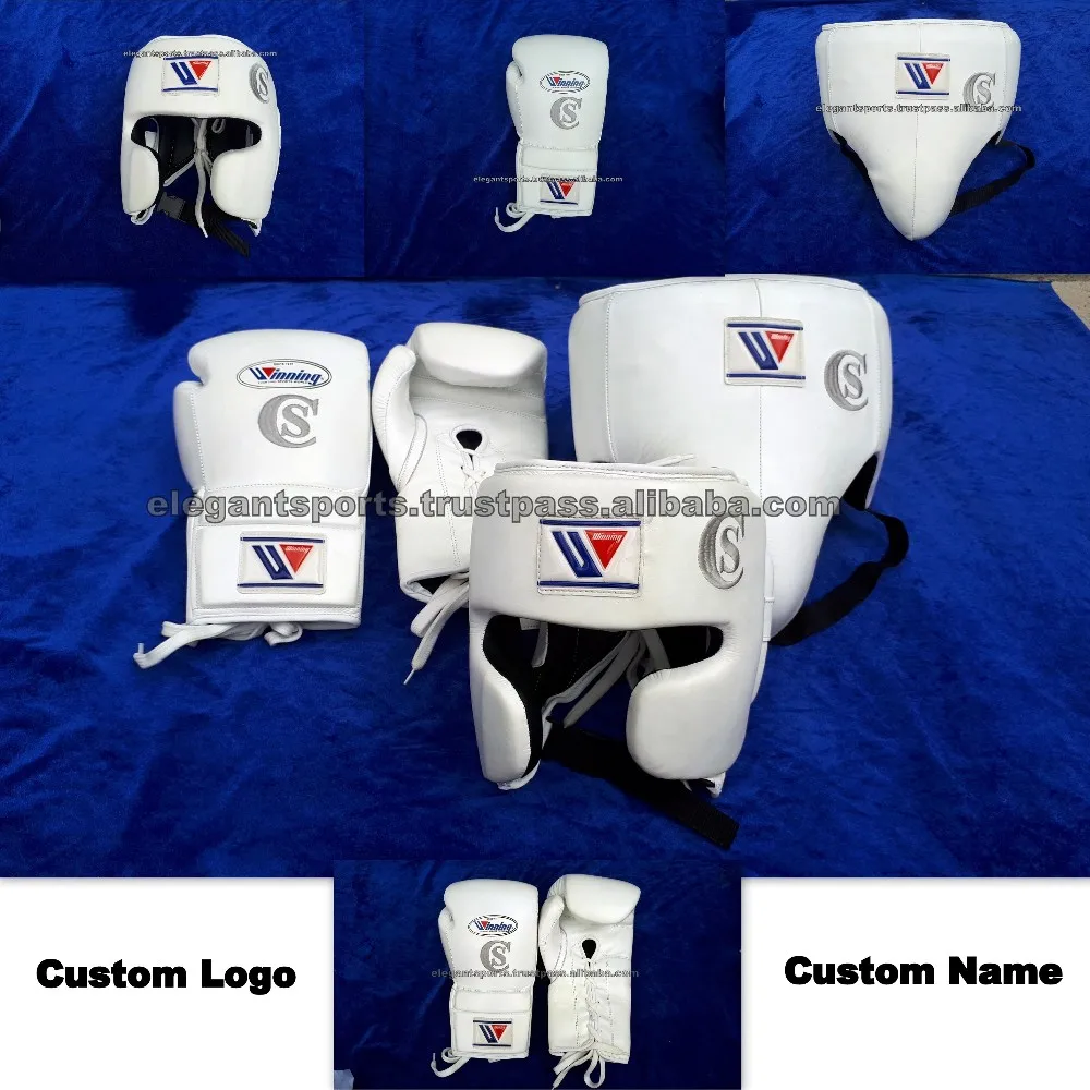 Custom Logo White Genuine Leather Winning Boxing Gears