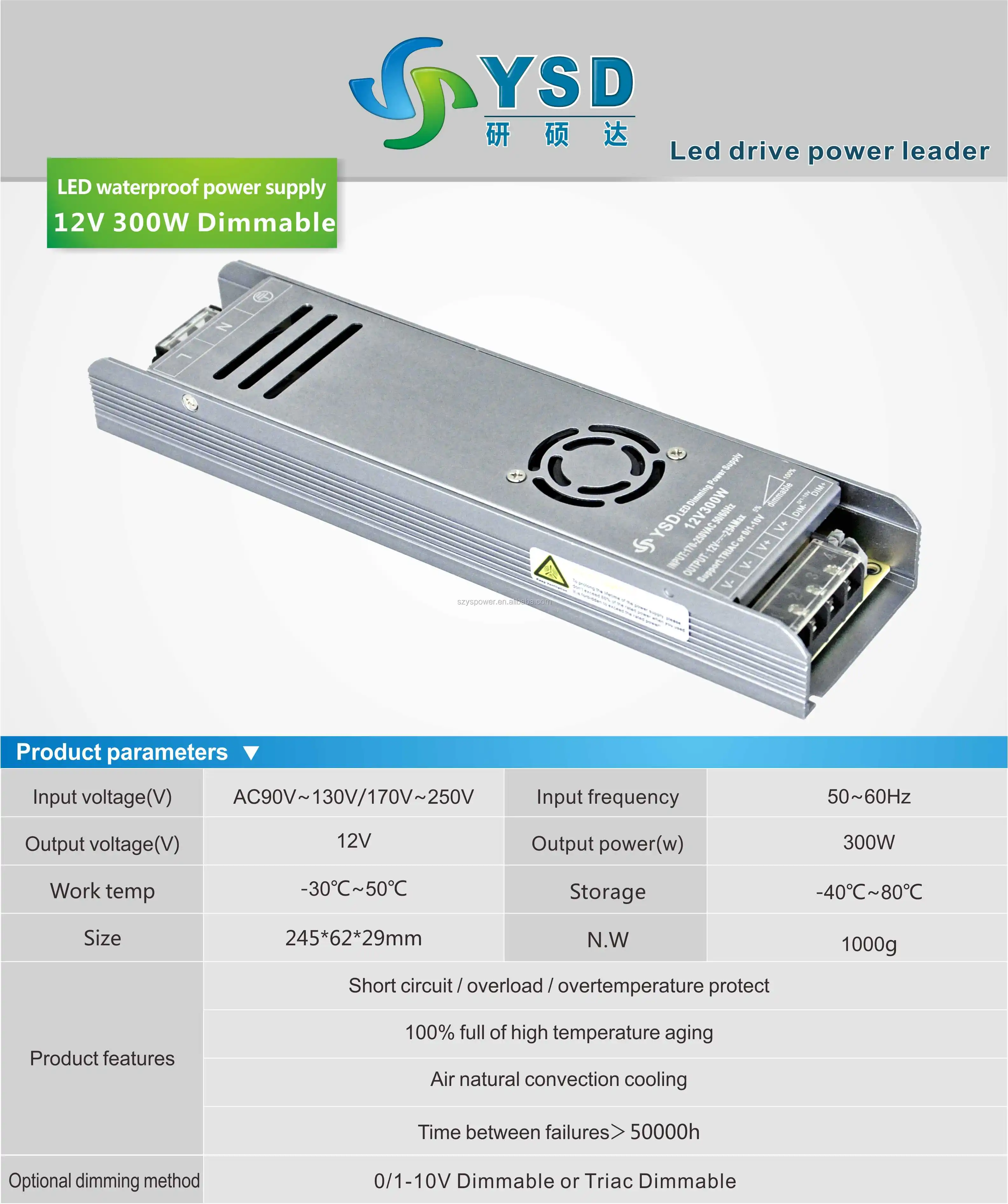 Slim Driver 12v/24v 300w Constant Voltage Led Power Supply Ip20 Ultra ...