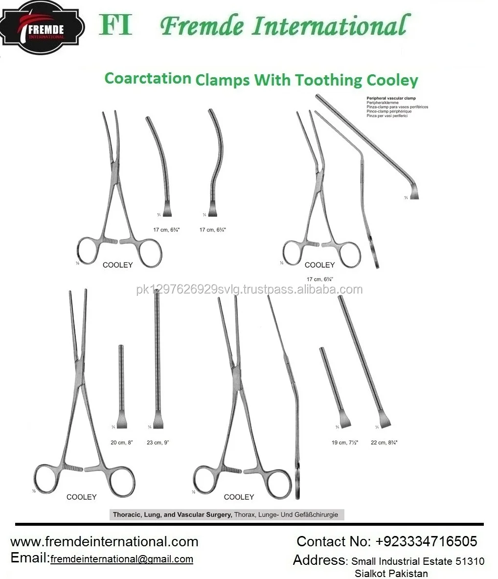 Debakey Dissecting Ligature Forceps & Wylie Clamps - ISO Certified