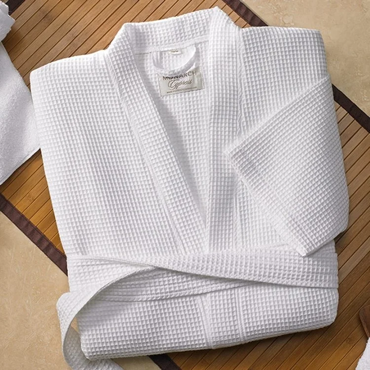 65% Cotton 35% Polyester Waffle Bathrobe Gown Five Star Hotel Kimono ...