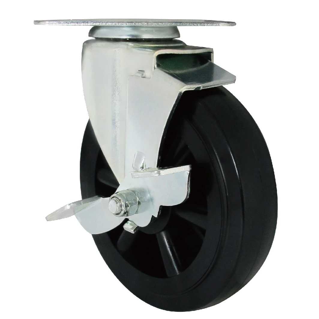 CCE Caster Heavy Duty 6 X 2 Inch Solid Hard Rubber Wheels