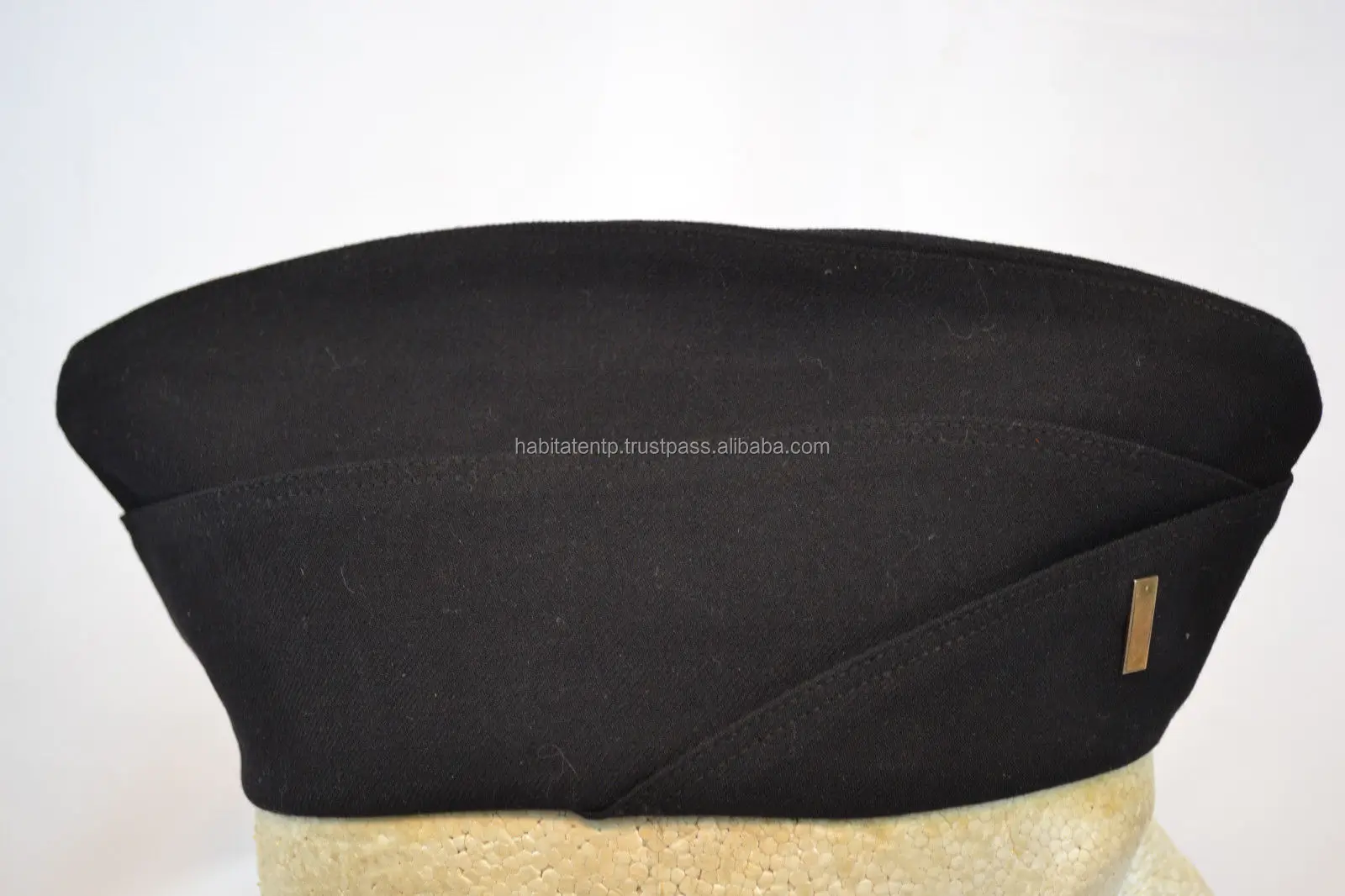 Wwii Us Navy Officer Black Dress Garrison Cap With Hat Insignia Ww2 ...
