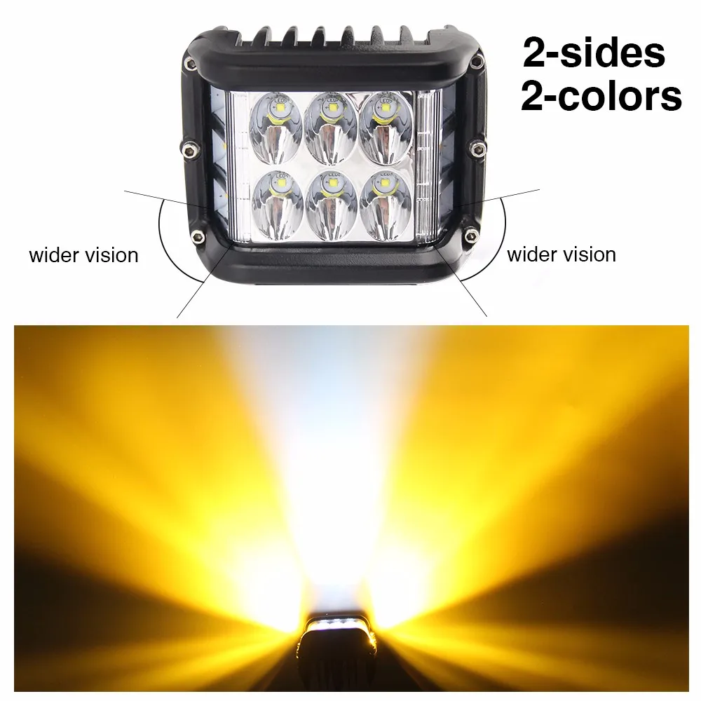 45W Led Tractor Side Shooter - Dual Color Work Light