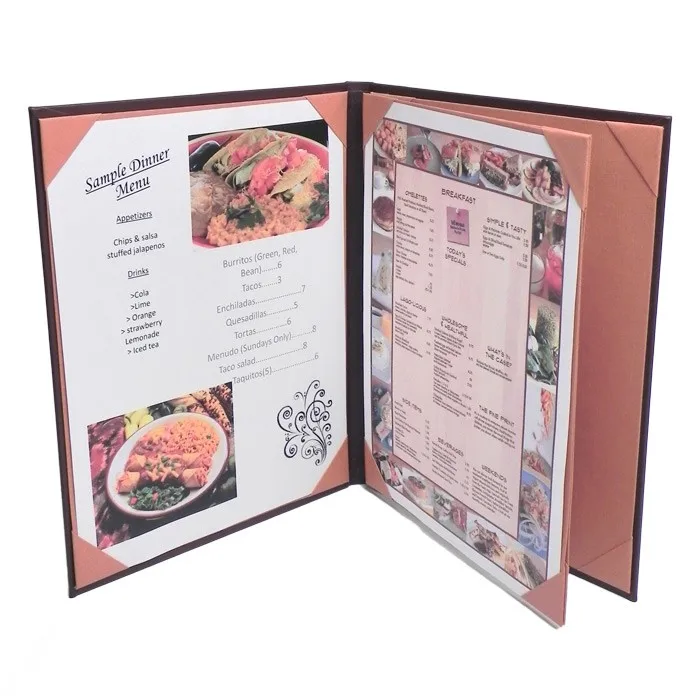Hotel Menu 4 View 3 Panel Menu Covers,Restaurant Menu Holder - Buy ...