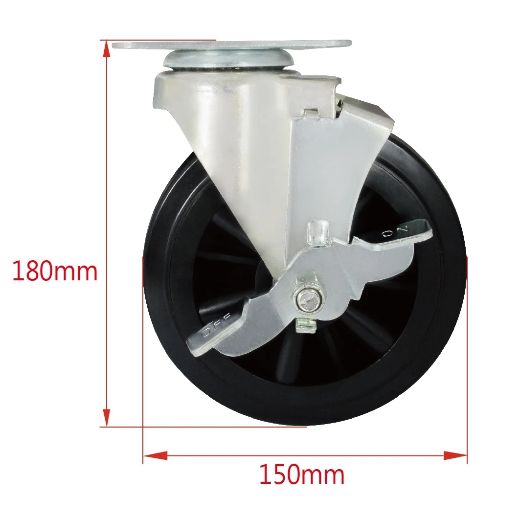 6 Inch Heavy Duty Swivel Wheels Casters With Brake - Buy Caster Castor ...