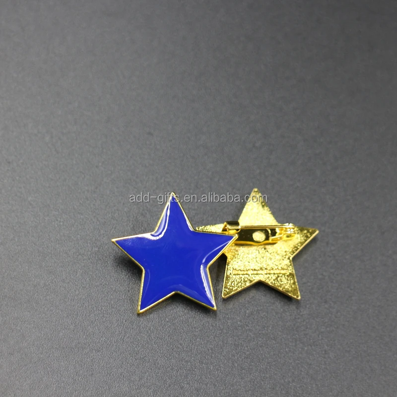 Custom Enamel Red Star Pin Badges With Gold Plating And Safety Pin For ...