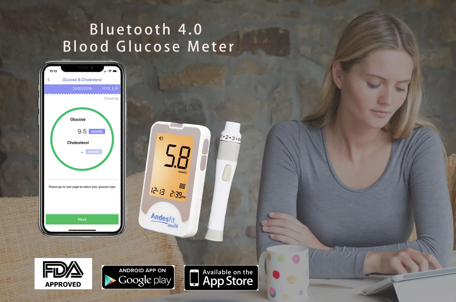 Bluetooth Blood Glucometer - Smart Telehealth Monitoring