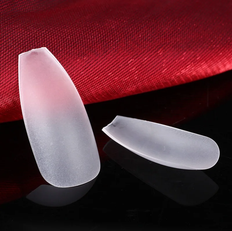 Nadeco Long Salon Coffin Nail Tips 10 Size Matt Clear Color Full And ...