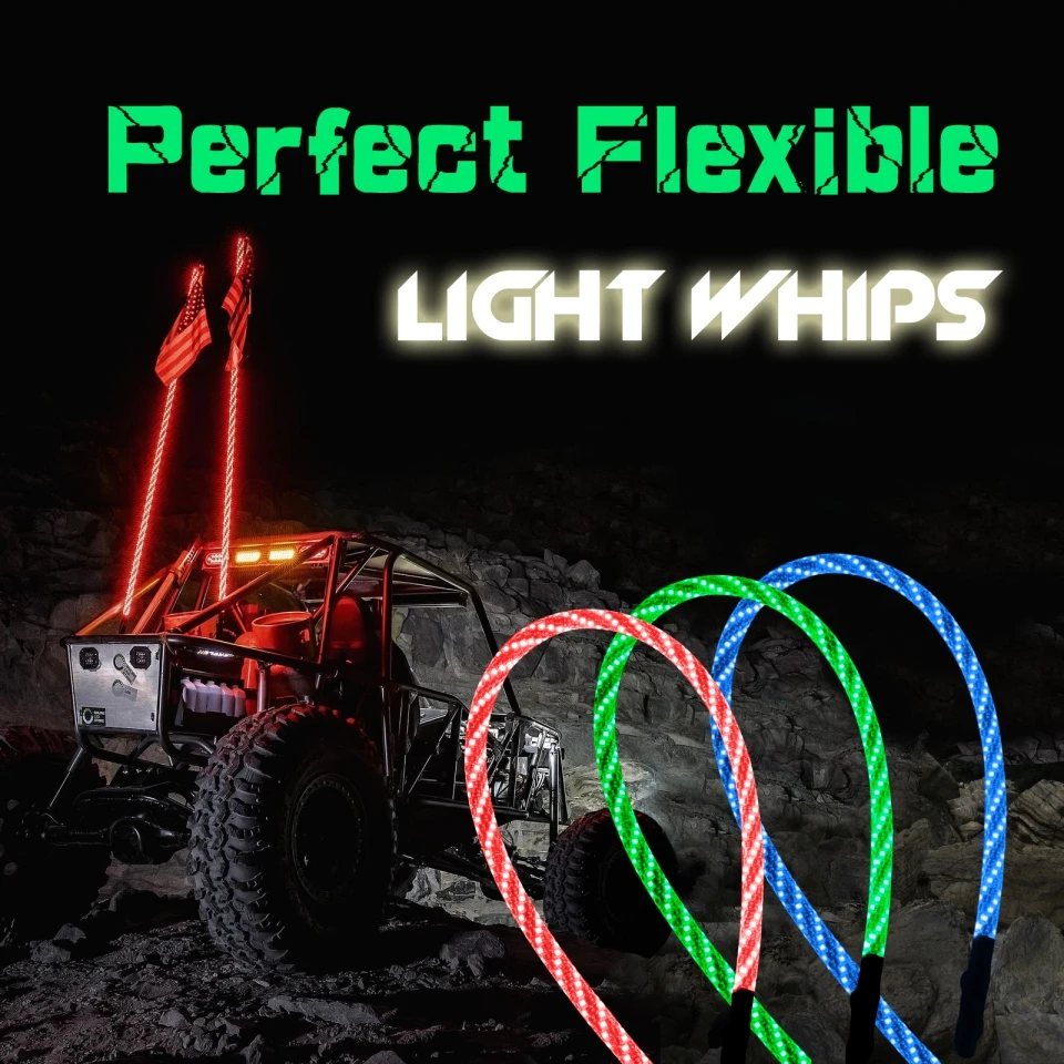 Spiral Super Bright Dream Led Whip With Quick Disconnect Antenna Light ...