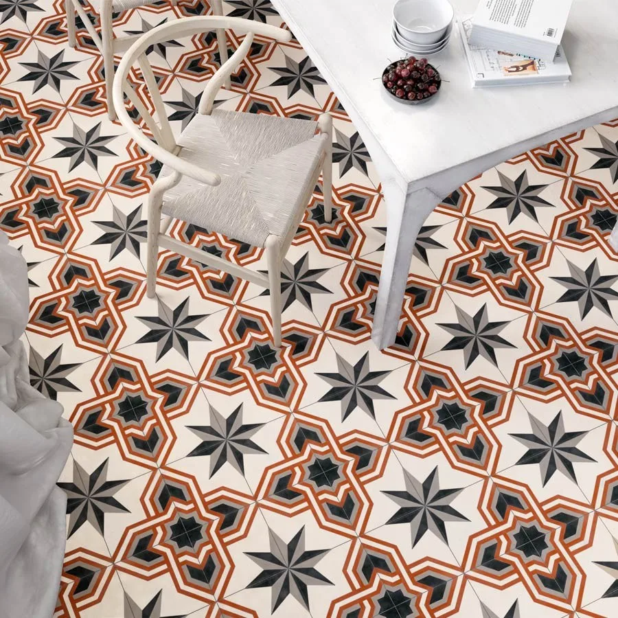 Vietnam Hand Painted 20x20cm Geometric Pattern Ceramic Encaustic Cement ...