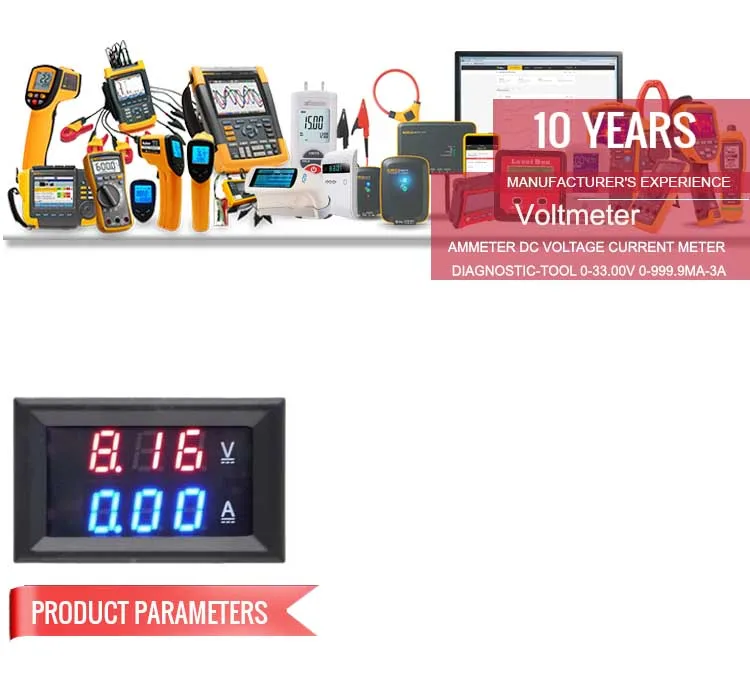 Digital Led Dual Display Dc Voltage Current Meter Voltmeter Ammeter 0 ...