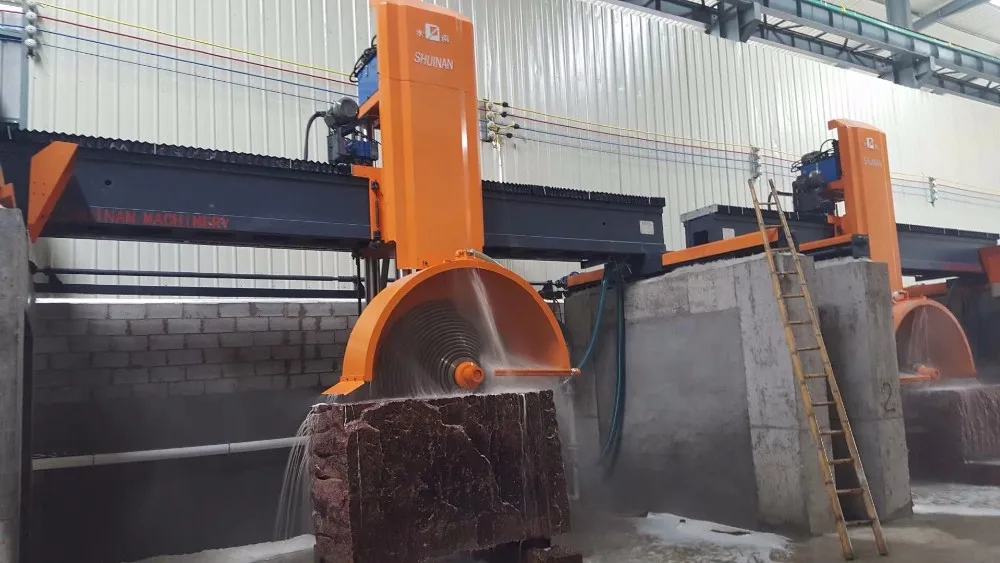 Multi Blade Bridge Slab Stone Cutting Machine - High Prod