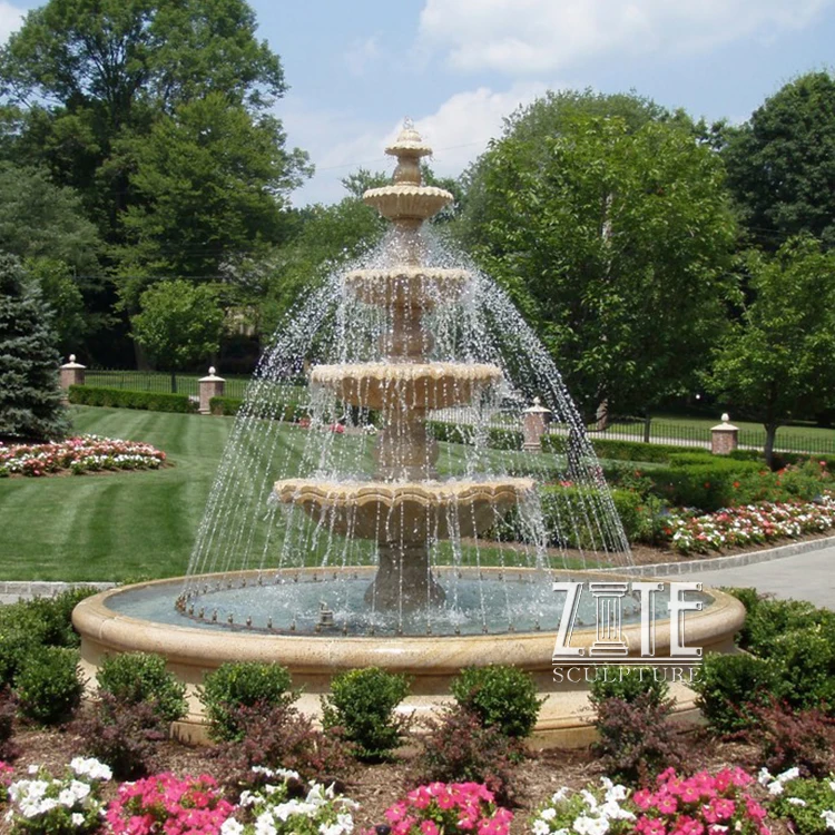 Garden Decorative White Marble Two Tier Classical Water Fountain