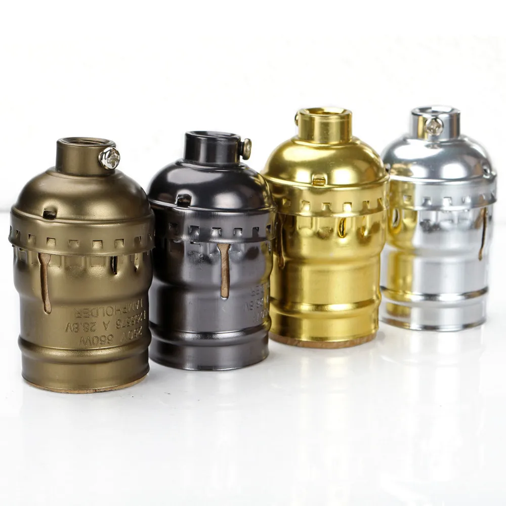 Vintage Aluminum Bronze E26 E27 Pendant Lamp Socket Multi Lamp Socket ...