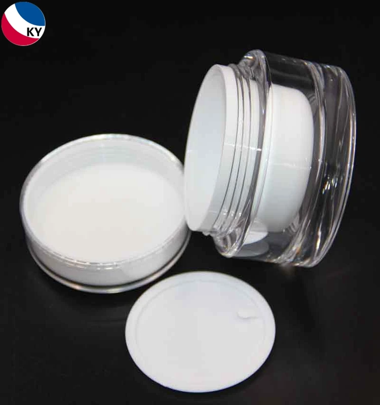 Acrylic 50 Ml Cream Jar 50 Gram Screw Top Plastic Containers Double ...