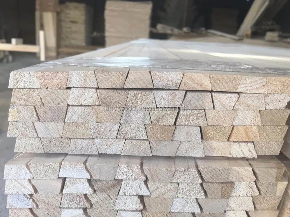 3/4" X 3/4" Wood Chamfer Paulownia Triangle Strips