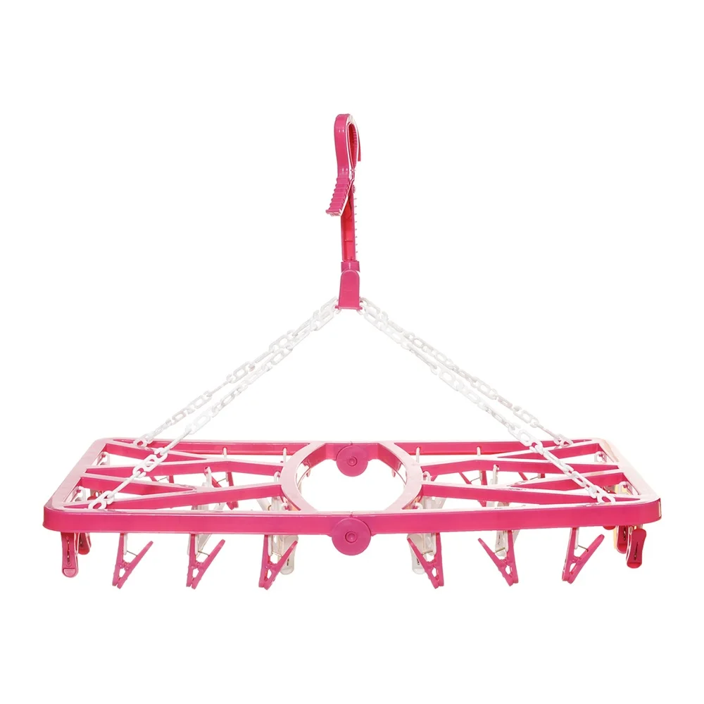 High Quality Colorful Foldable Plastic Hanger With 32 Pegs ...