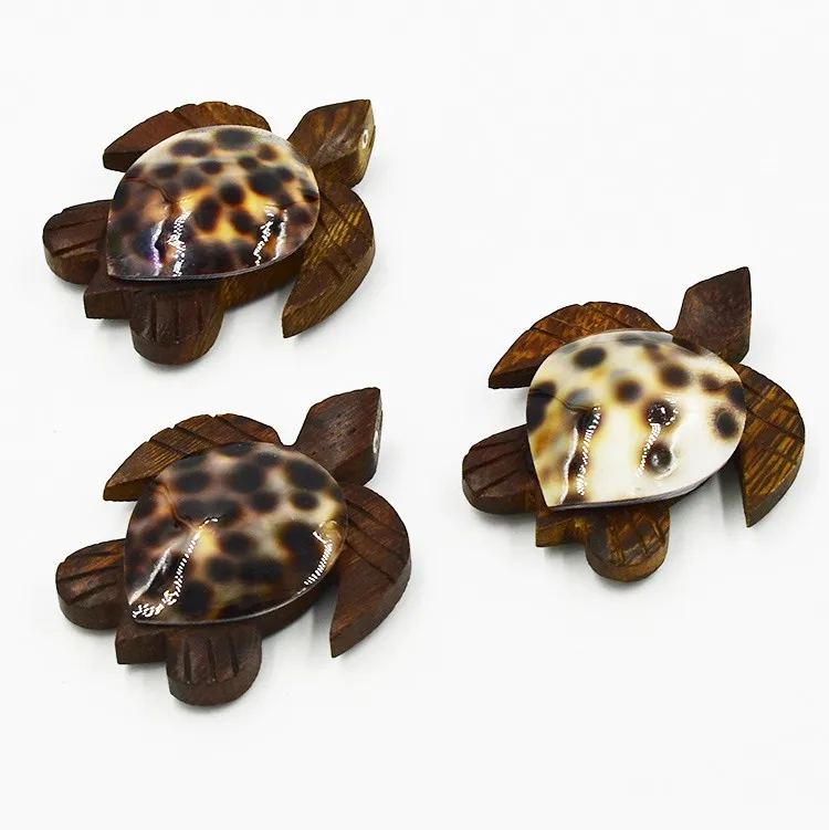 Sea Turtle Refrigerator Magnet - Handmade Wooden Souvenir