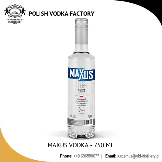 Maxus Polish Vodka With 40% Alcohol Content in Bulk Ar Market Leading ...