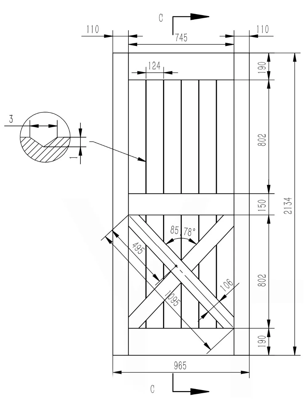 Door Plan Detail 715x522 Wooden Flush Door Plan N Design Sc 1 St