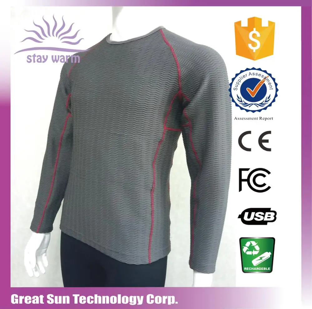 Battery Powered Electrical Heated Underwear Battery Heated Shirt - Buy ...