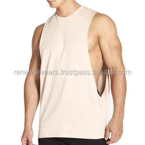 Cut Off Gym Tank Top Mens Deep Cut Muscle Sleeveless T Shirt Gym ...