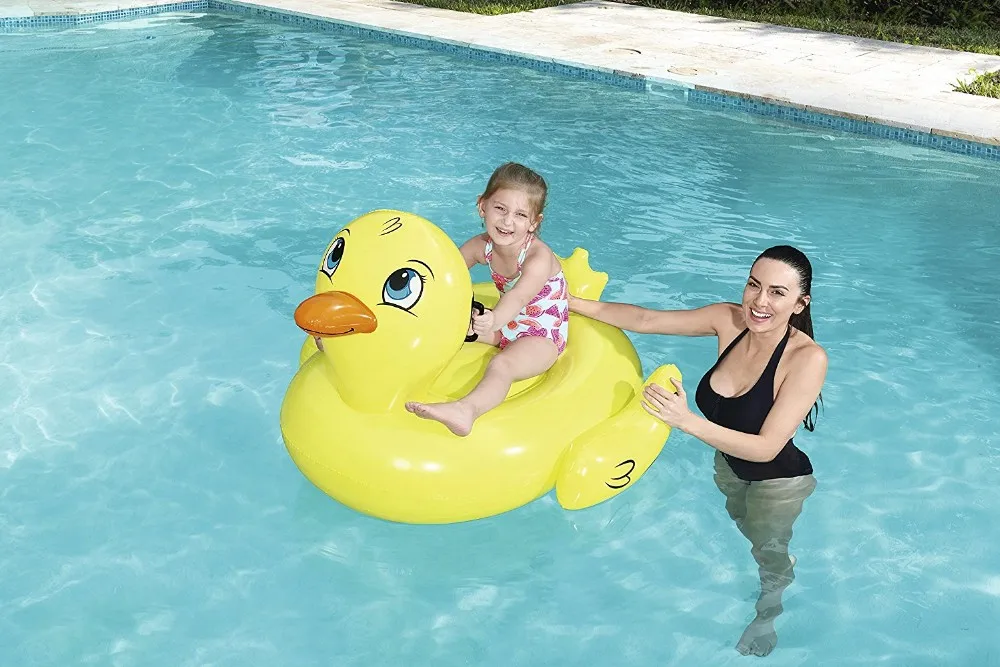Bestway 41102 Inflatable Pool Float Duck Rider Fun For Kids 1.35m*91cm ...