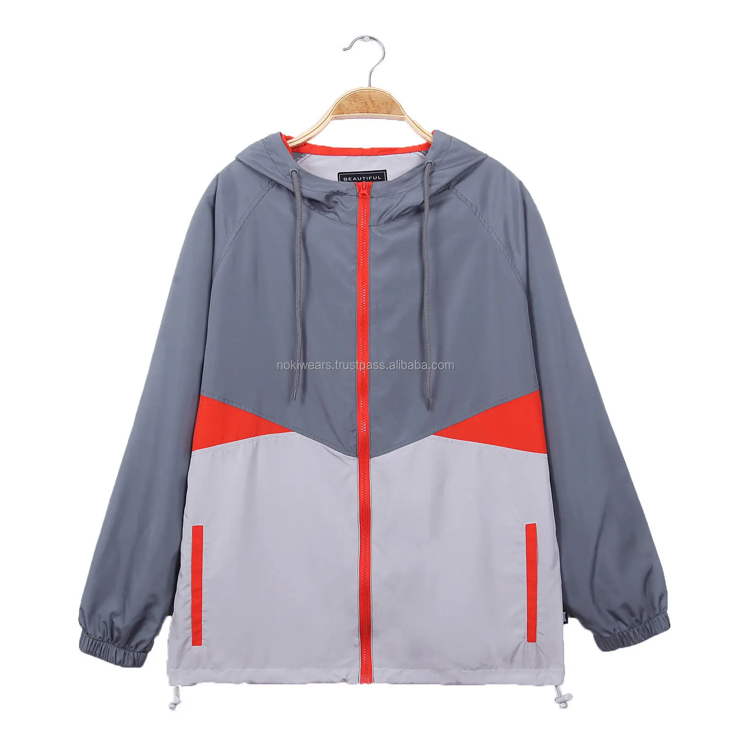 Oem Autumn Nylon Custom Running Jacket Wind Cheater /hooded Anorak ...