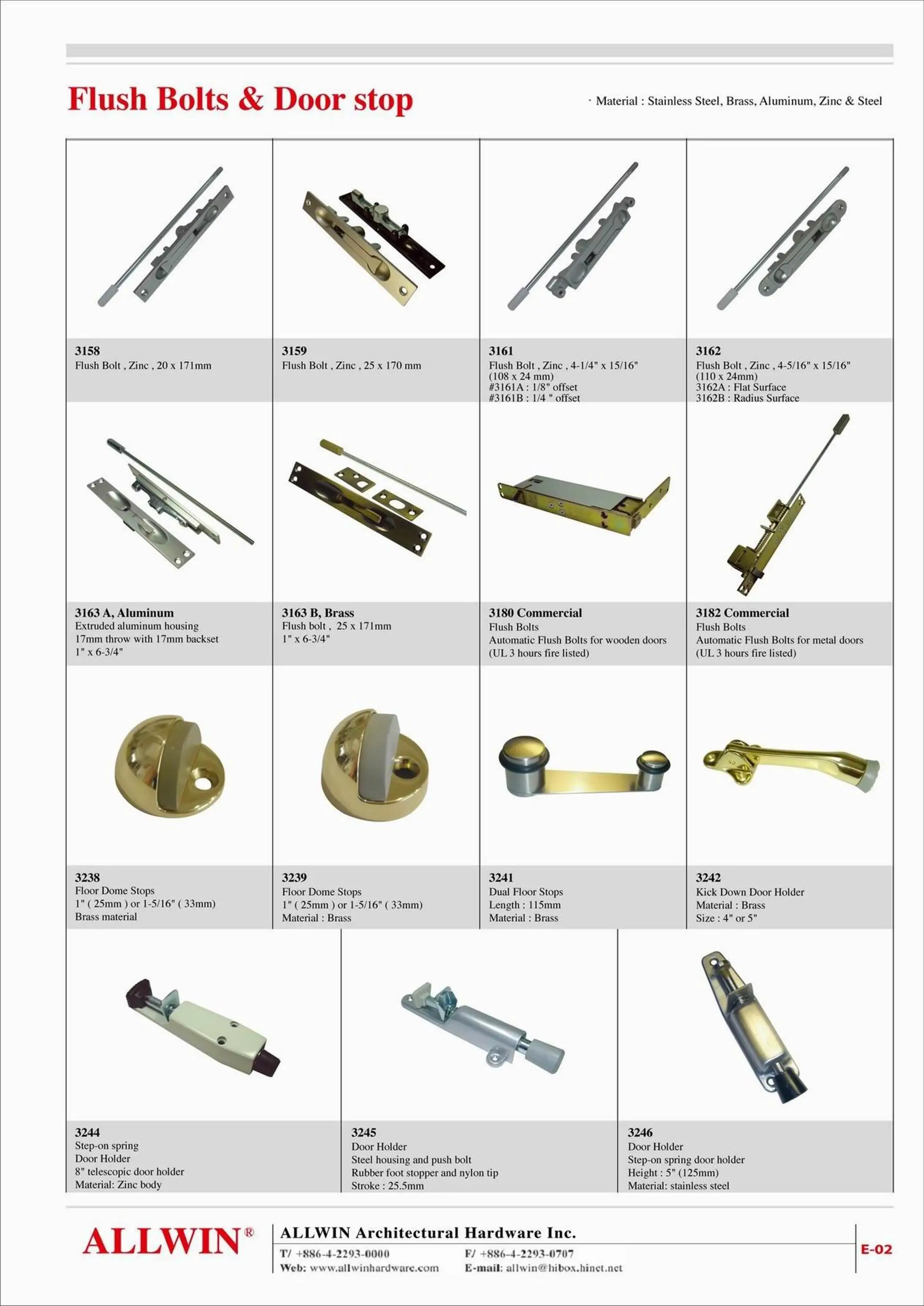 Door Lock Extruded Aluminum Flush Bolts - Buy Barrel Bolt Flush Bolt ...