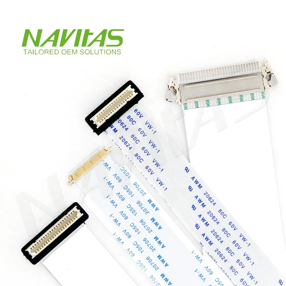 Customized HRS Connector 20 Pin JAE 1.25mm Pitch Connector LVDS Cable ...