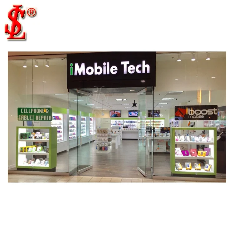 Mobile Phone Showcase Display Furniture For Cellphone Store Set Up ...