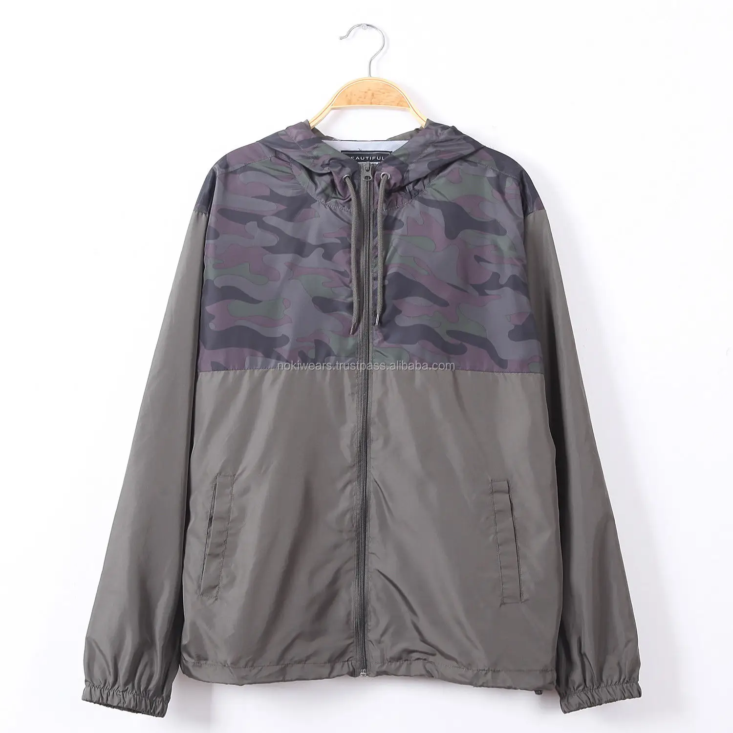 Oem Autumn Nylon Custom Running Jacket Wind Cheater /hooded Anorak ...