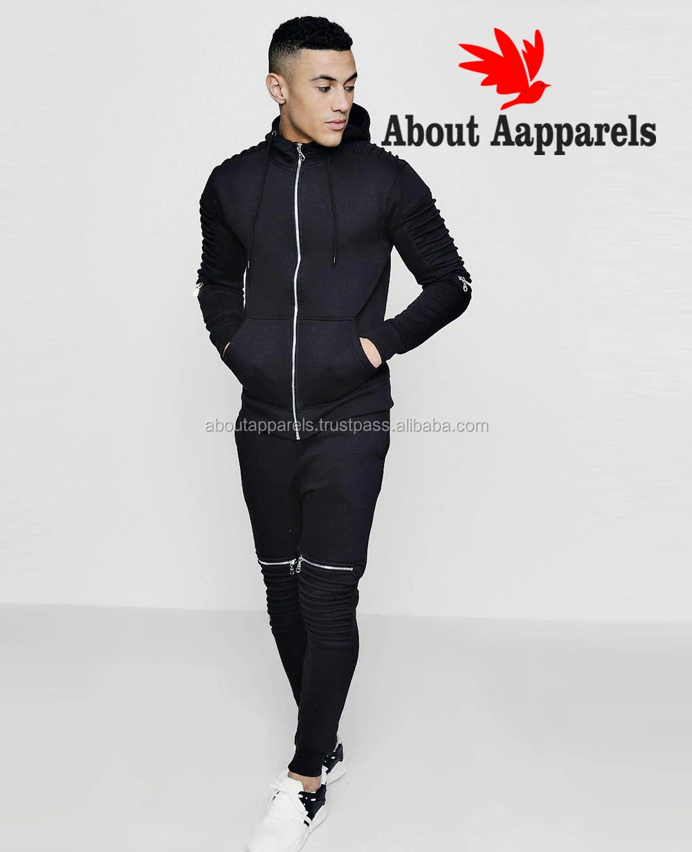 2018 Latest Design Tracksuit/men Polyester Cotton Sweatsuit/gym Black ...