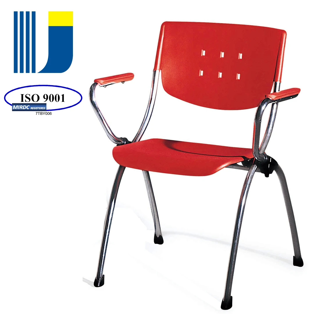 Plastic Metal Frame Stackable Connecting Chair With 4 Legs For Meeting ...