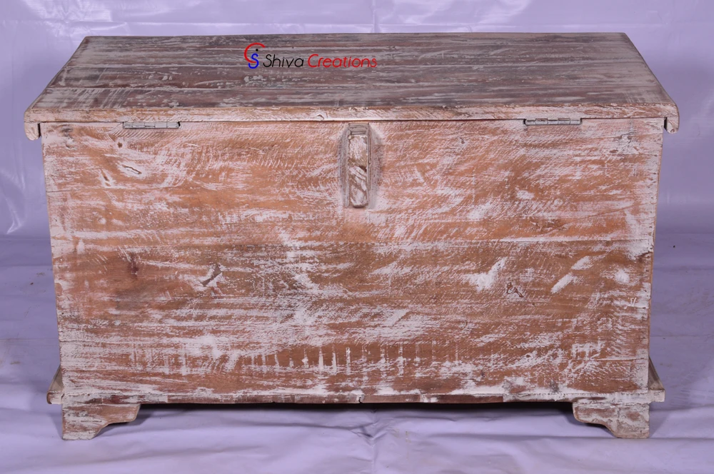 Solid Reclaimed Wood Decorative Storage Chest Box Trunk