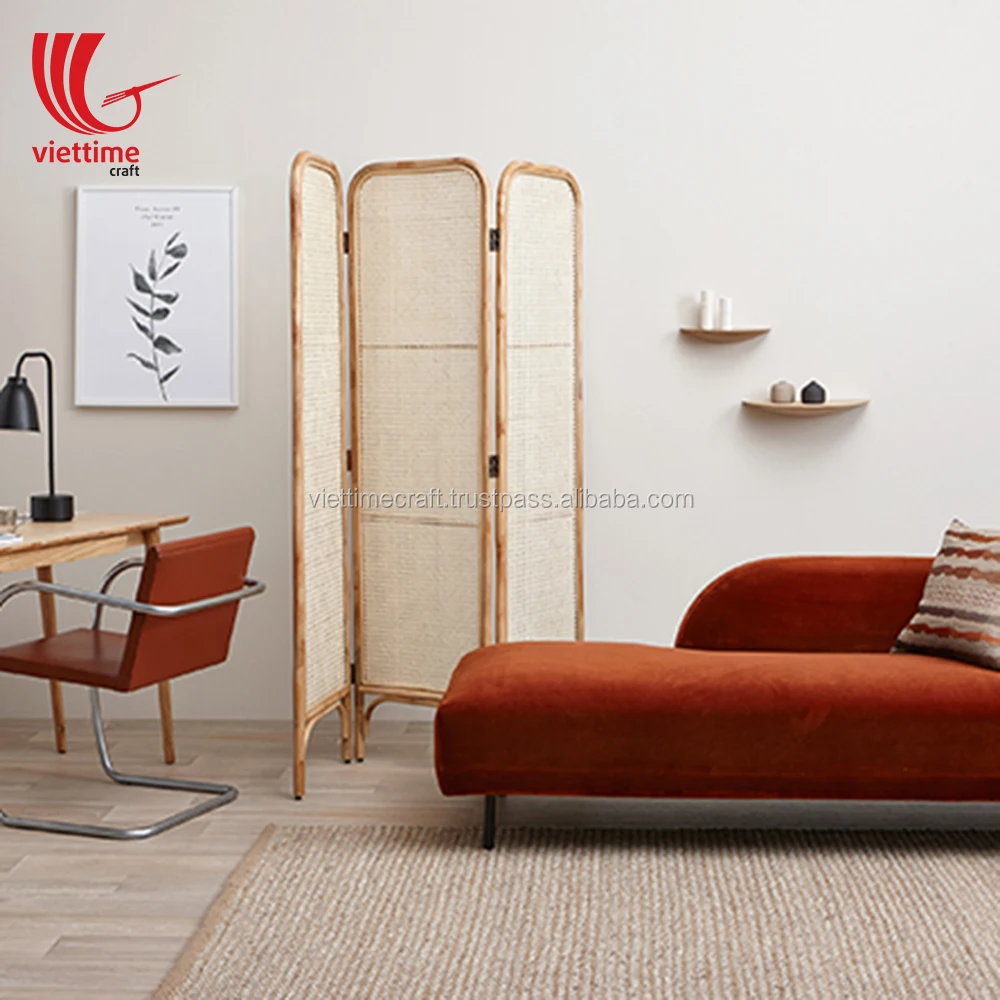 Vietnamese Rattan Folding Screen Dividers for Home Wholesale