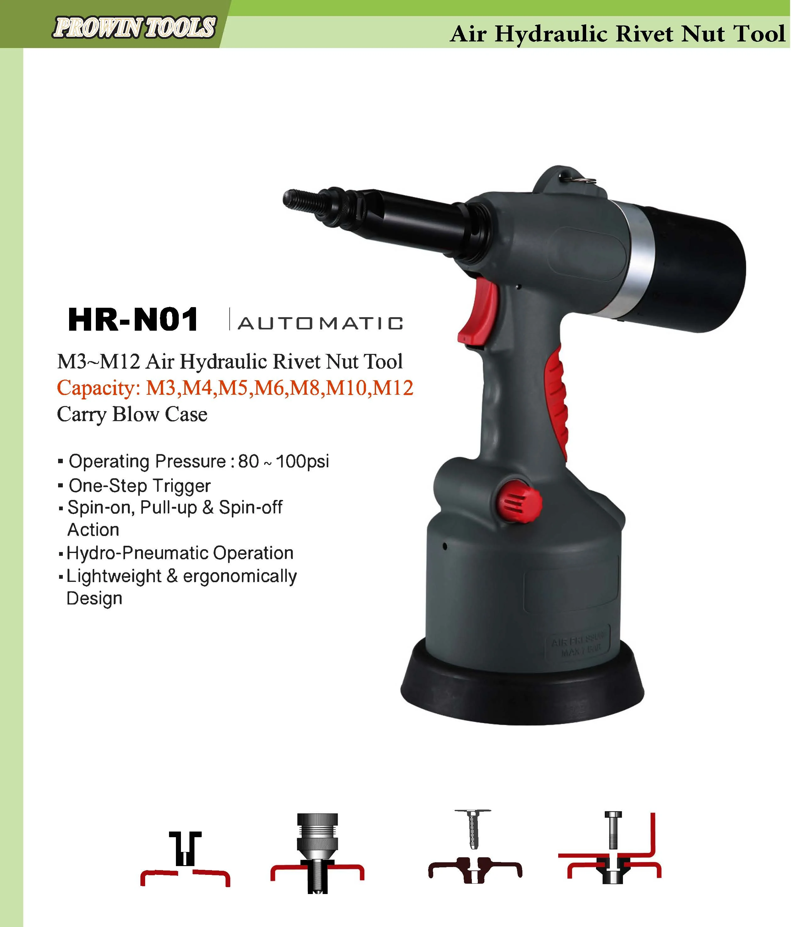 M3 M4 M5 M6 M8 M10 M12 Air Hydraulic Rivet Nut Tools