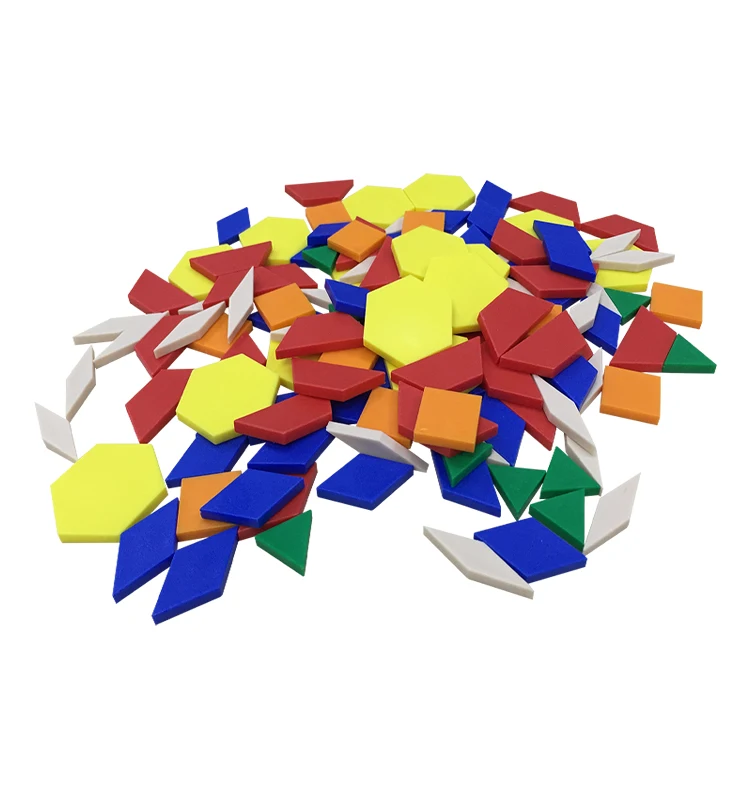 GD Multilateral Tangram Shapes - Solid Plastic Pattern Blocks