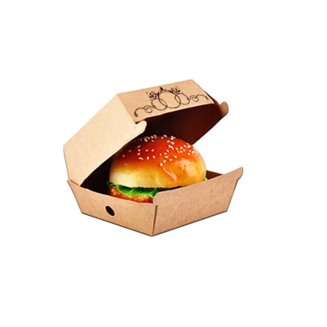 Clamshell Paper Burger Box - Buy Custom Made Burger Box Paper Brown ...