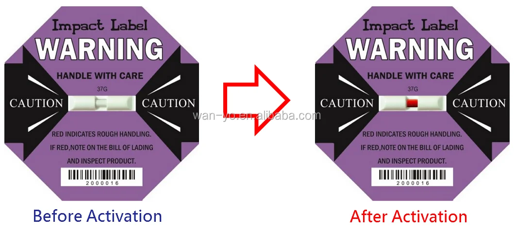 Shipping Warning Shock Label Prevent Mishandling Of Goods With Impact ...