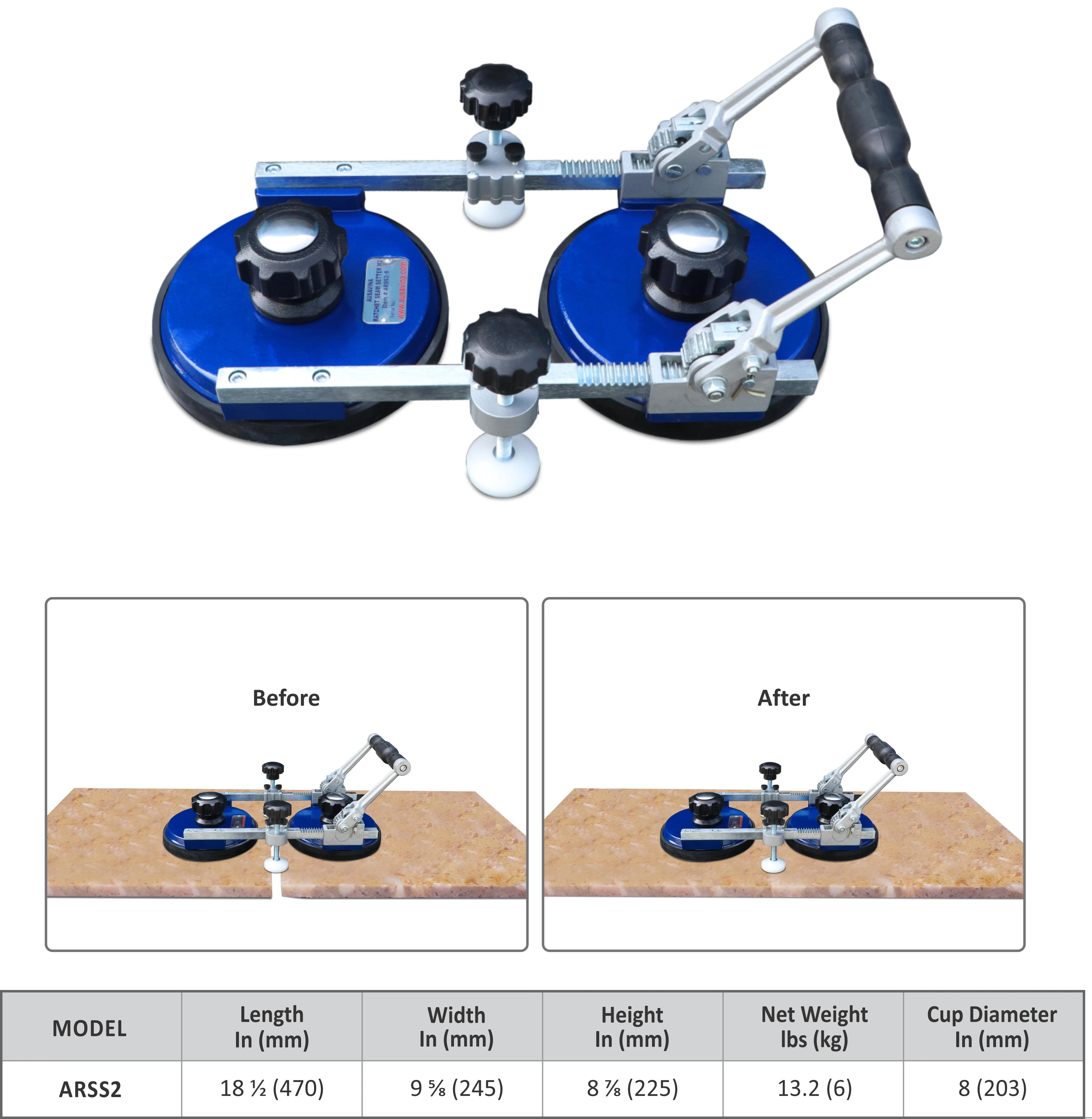 Ausavina Granite Seam Setter,Stone Seam Setter,10/10 Adjustable Suction ...